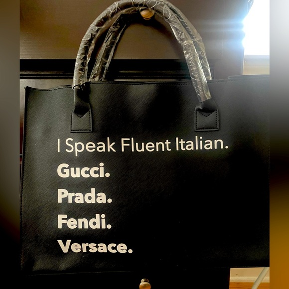 Bags | Brand Newla Tc I Speak Fluent Italian Tote Bag | Poshmark